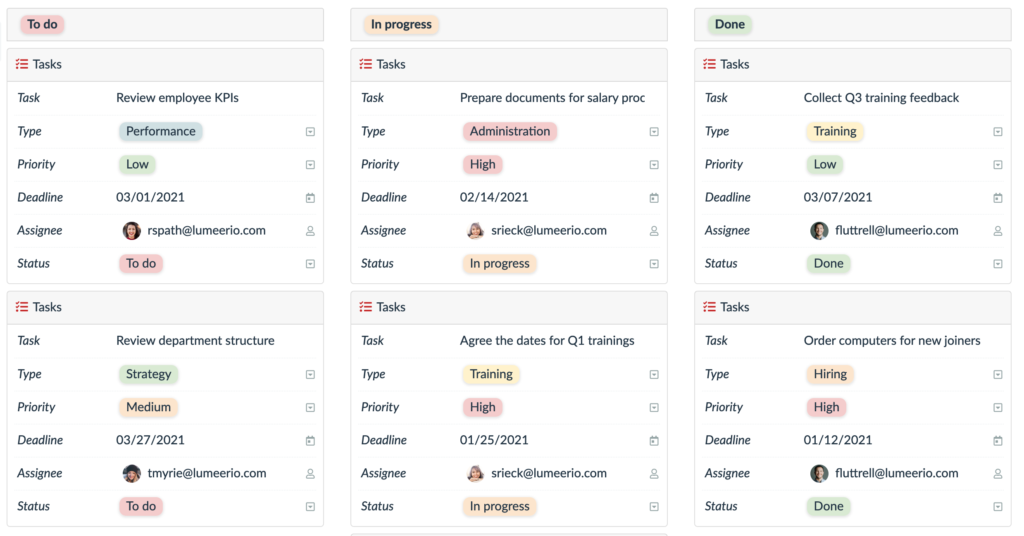 HR Template – Maximize Your Team Efficiency – Lumeer